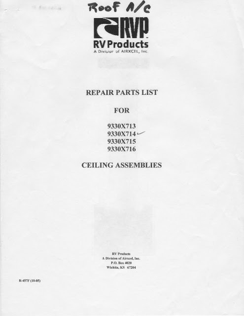 1983 Fleetwood Pace Arrow Owners Manuals: RV Air Conditioners Coleman ...